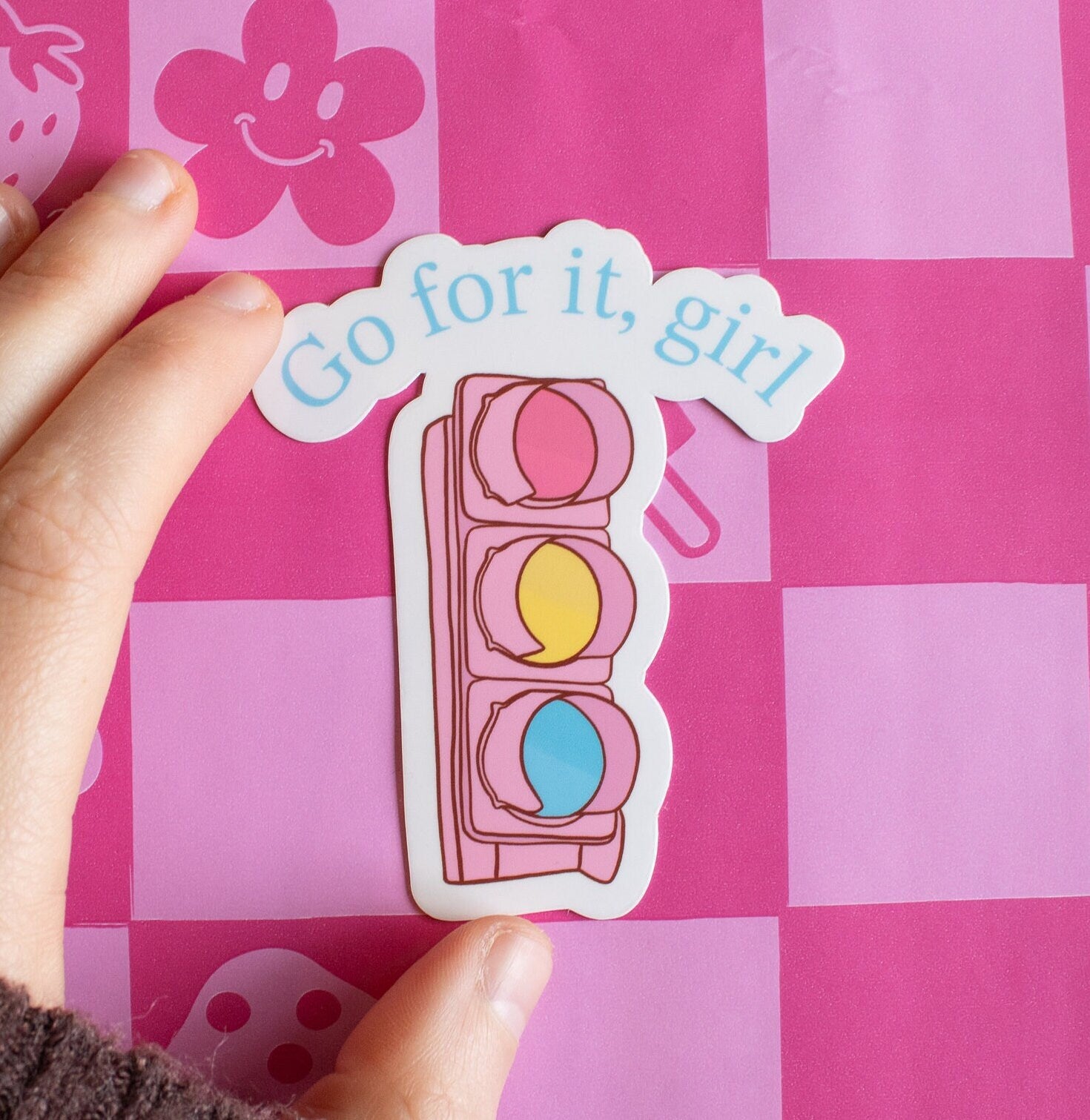 Go For it Girl Vinyl Sticker | Cute, aesthetic girly pink relatable ...